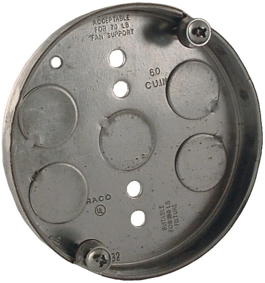 Hubbell-Raco 295 1/2-Inch Deep 1/2-Inch Bottom Knockouts 4-Inch Round ...