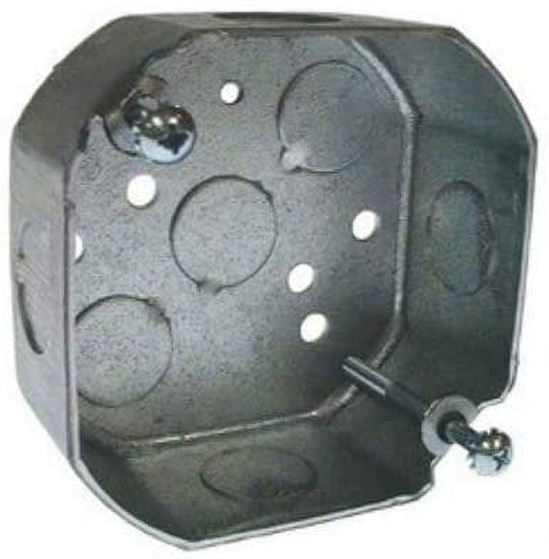 Hubbell-Raco 296-1 4" Octagon Ceiling Box, 1-1/2" Deep, KOs, Metallic ...