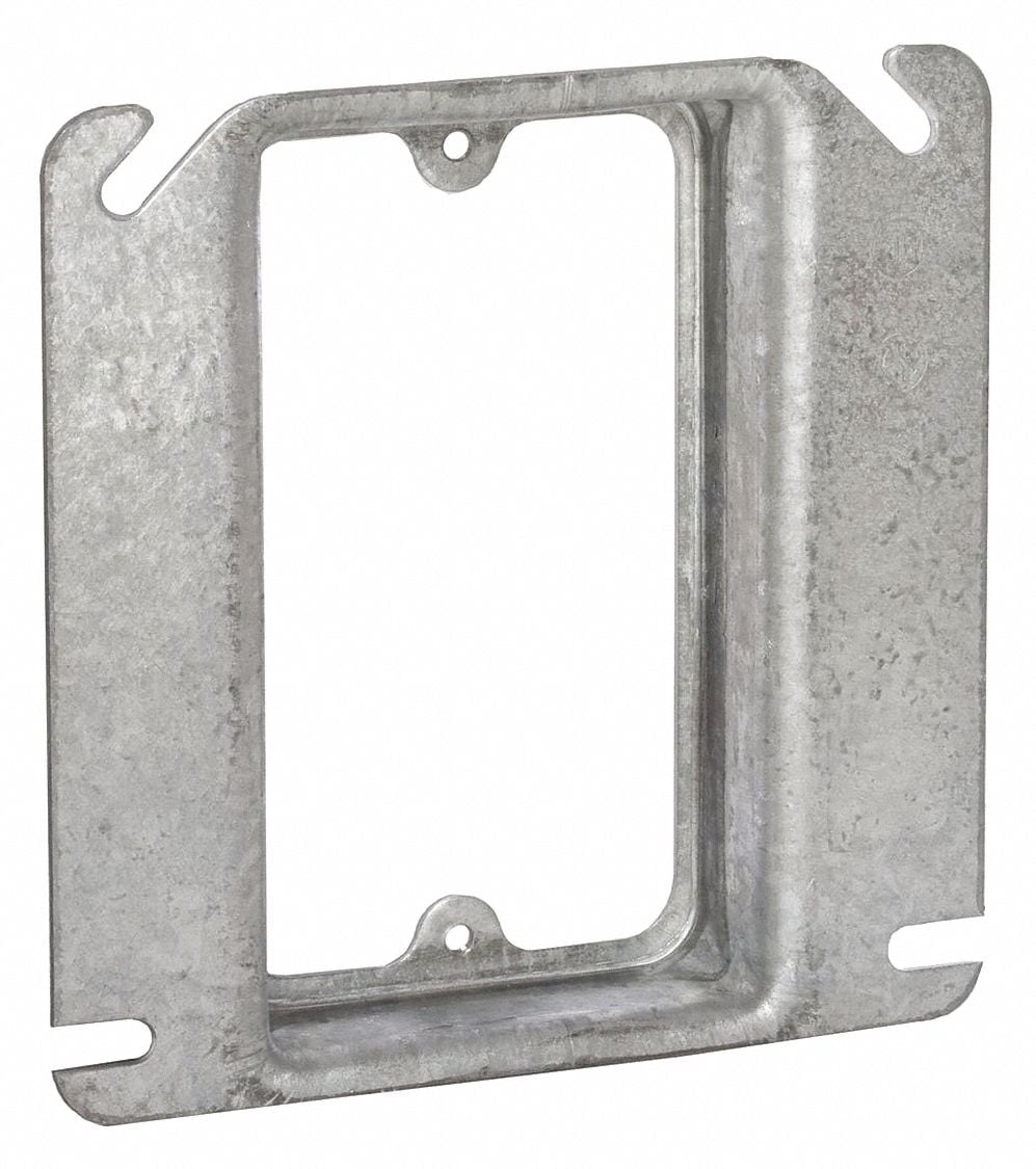 Hubbell-Raco 4" Square Cover, 1-Device, Mud Ring, 3/4" Raised, Drawn, Metallic - Walmart.com