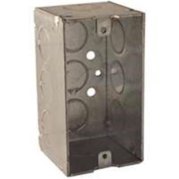 Hubbell Raco 4 in. H Rectangle 1 Gang Outlet Box 1/2 in. Gray Steel ...