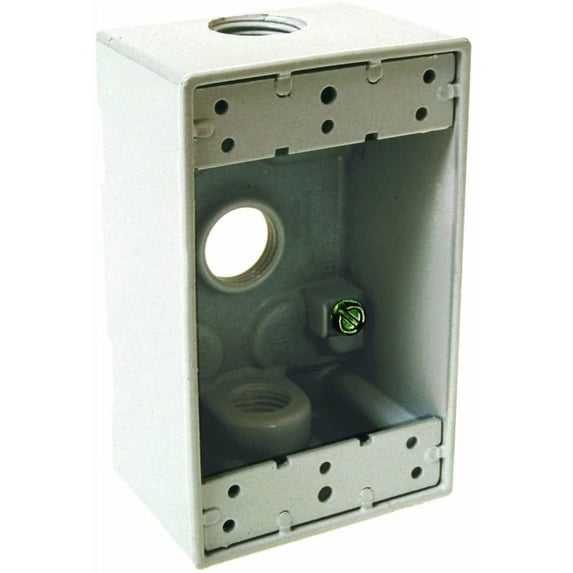 Hubbell Weatherproof Single Gang Box 5320-1 - 18.3 Cu In - White ...
