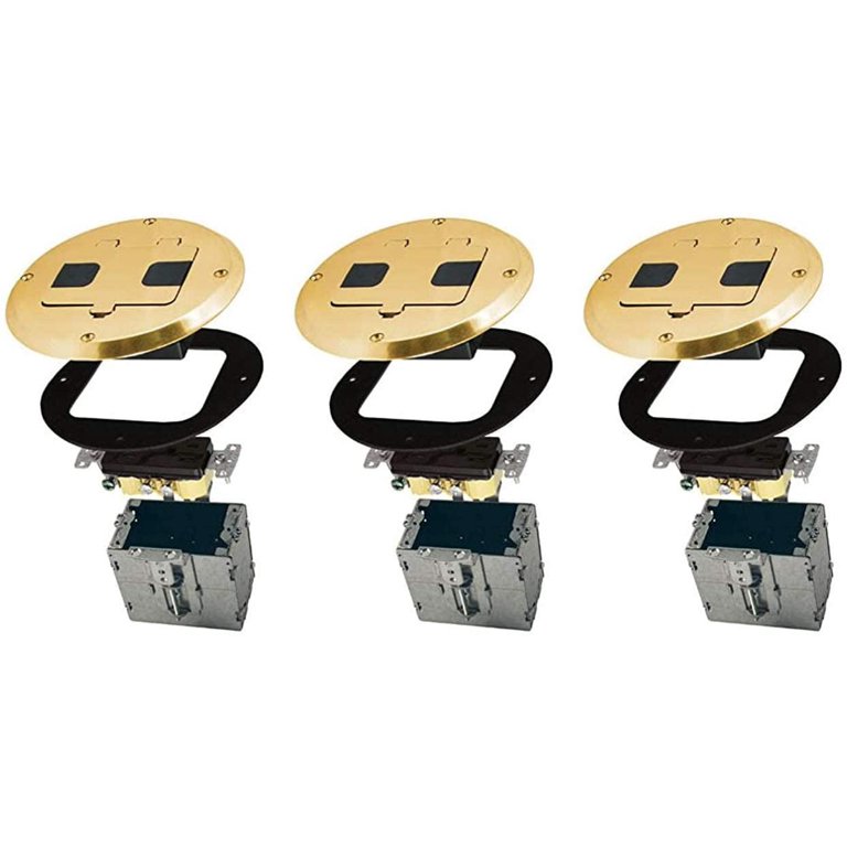 Single Gang Floor Box Kit With Recessed Duplex 15A TR, 58% OFF