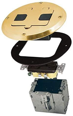 Hubbell-Raco 6239BP Single Gang Floor Kit with Recessed Duplex 15A TR ...