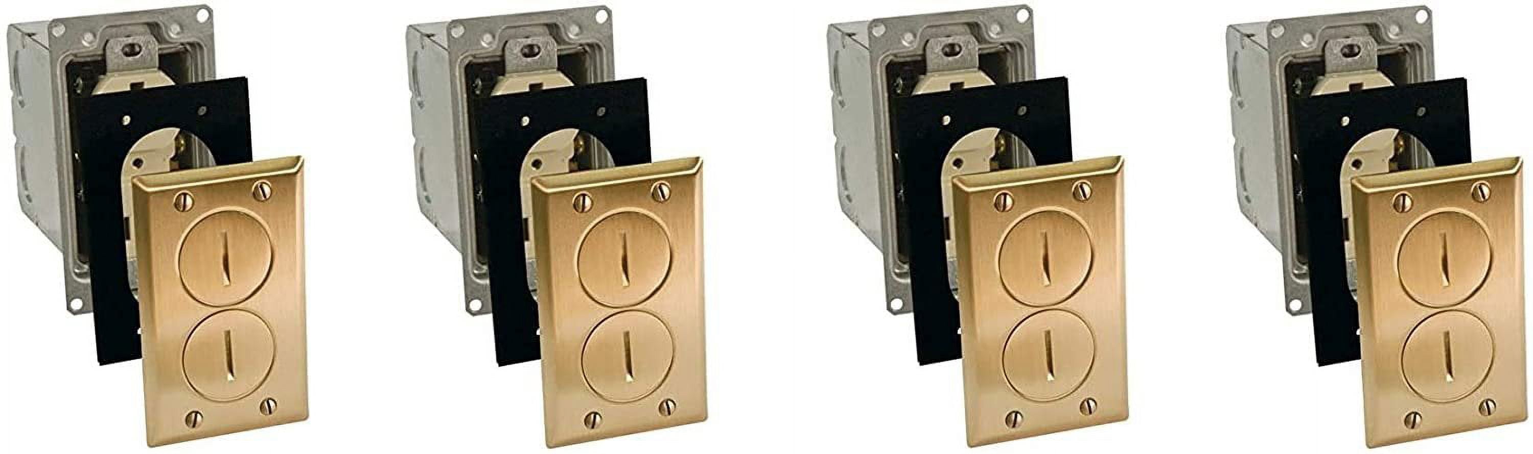 Hubbell Raco 6500BR 6500BR-5 Rectangular Floor Box, 1-Gang, Brass Pack ...