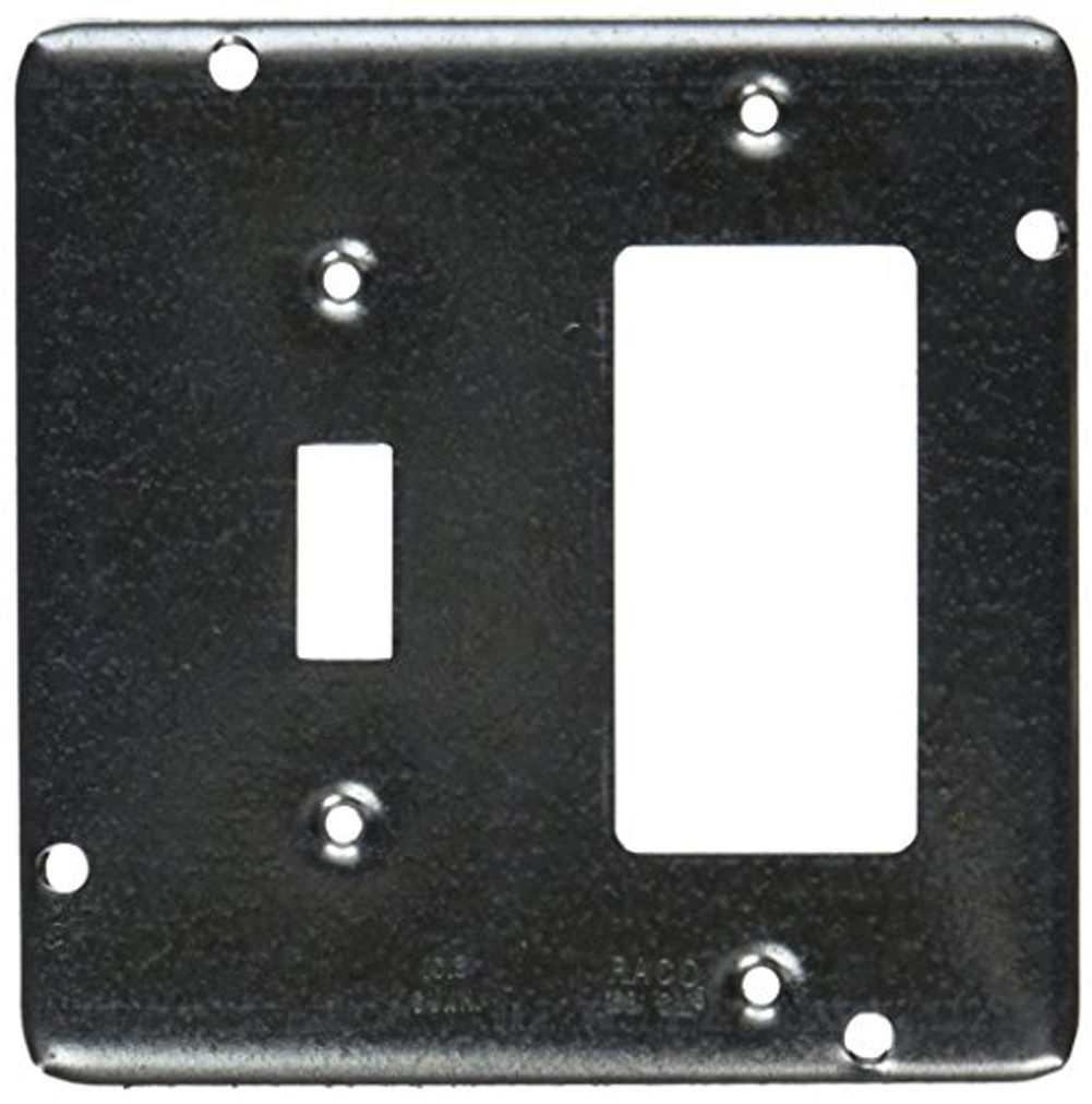 Hubbell-Raco 858 1/2-Inch Raised Square Cover with (1) GFCI & (1 ...