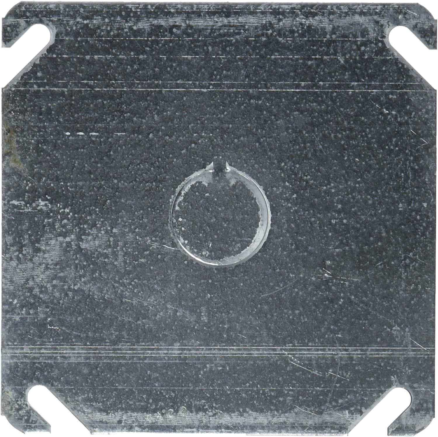 Hubbell-Raco 8753-5 Flat Square Cover with 1/2-Inch Center Knockout, 4 ...