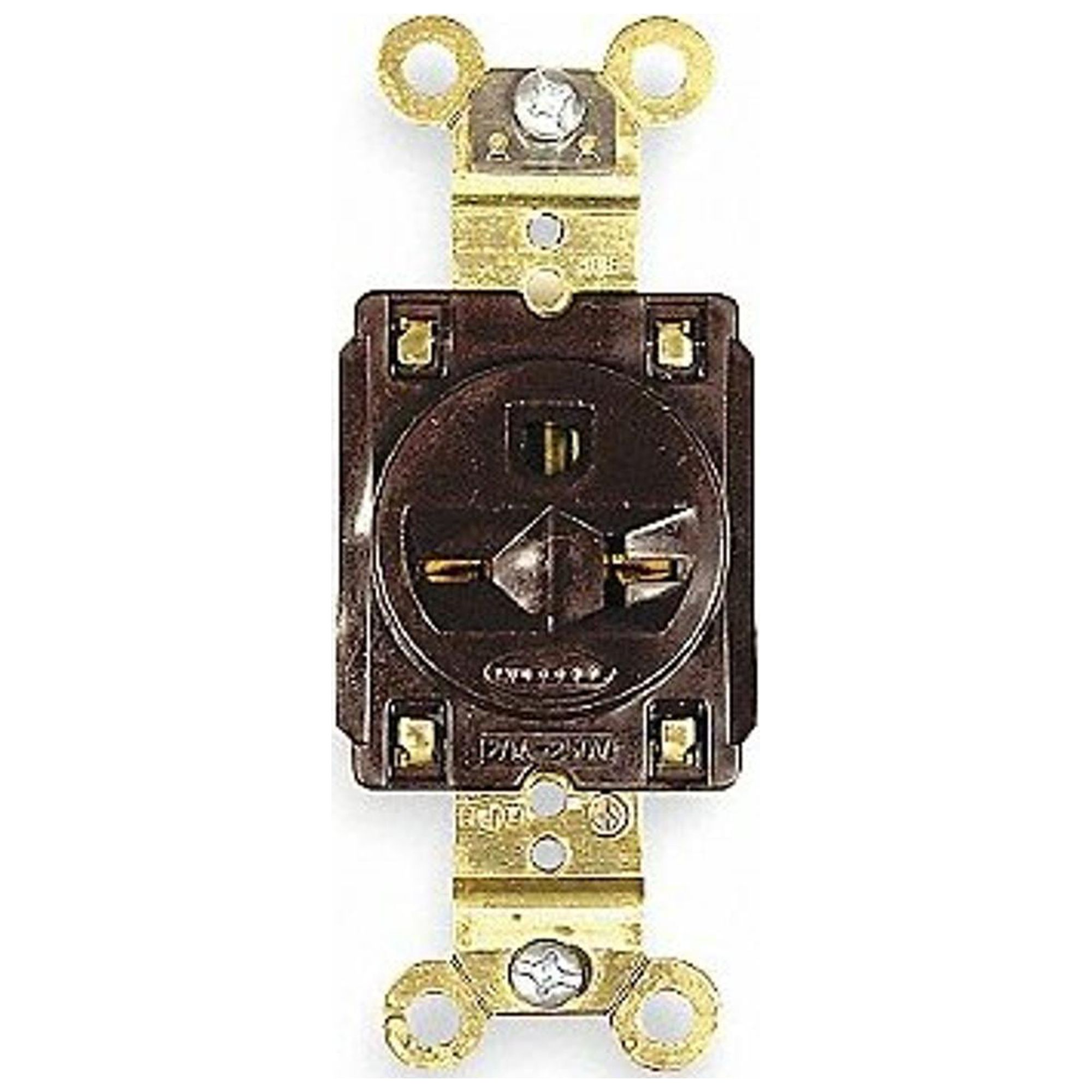 Hubbell Wiring Device-Kellems Recept,Brown,20 A,2P3W,Back; Side,1PK ...