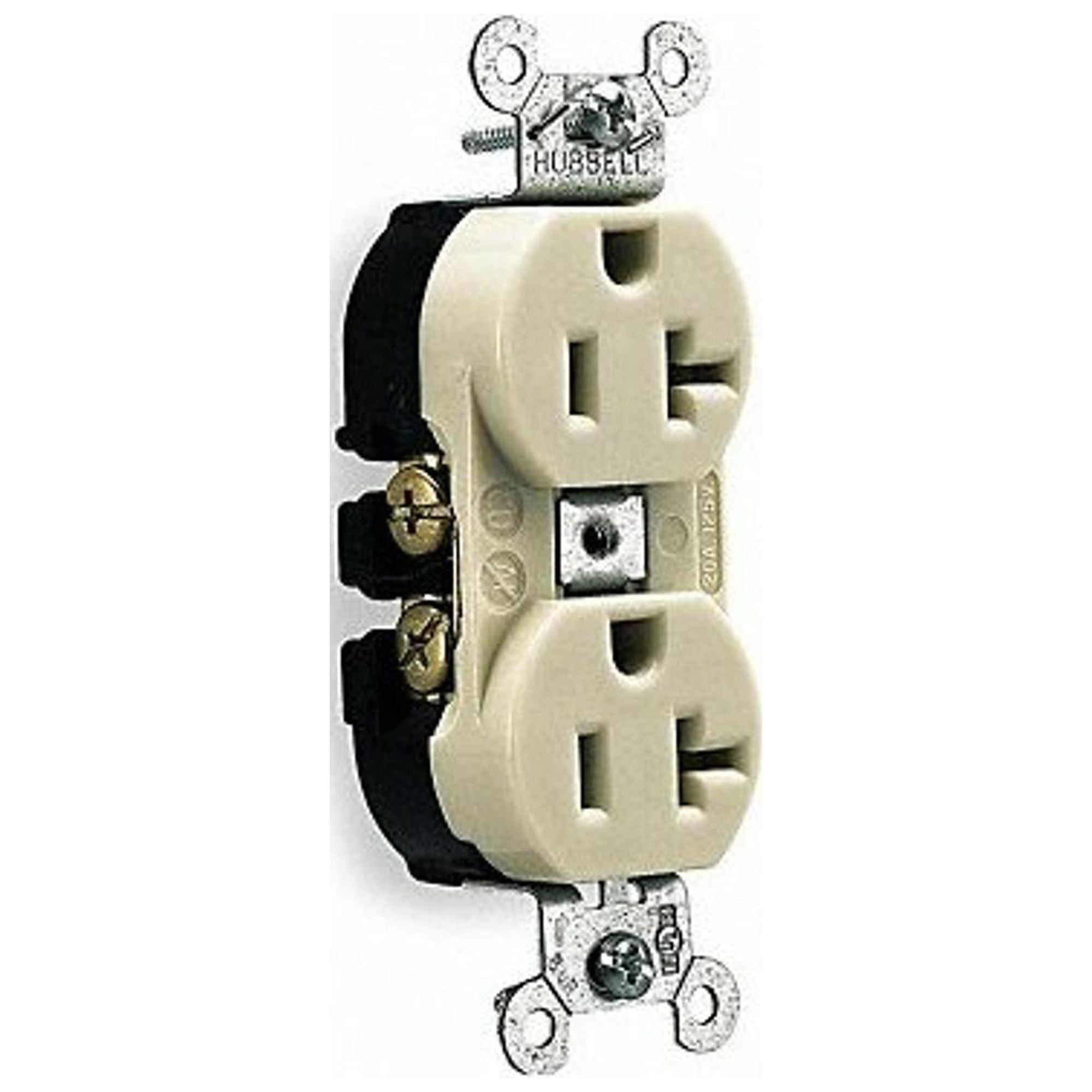 Hubbell HBL5362I Duplex Receptacle, HD Industrial Grade, 20 amp, 125V ...