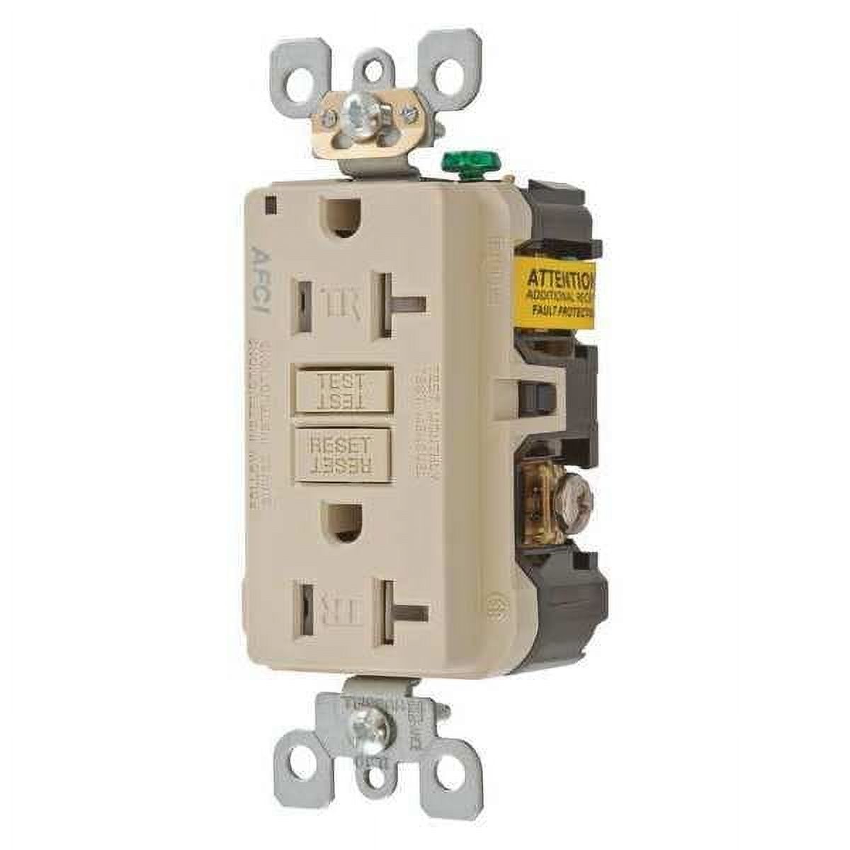 Hubbell Wiring Device-Kellems Recept,Ivory,20 A,GFCI,2P3W,Bk;Sd,1PK ...