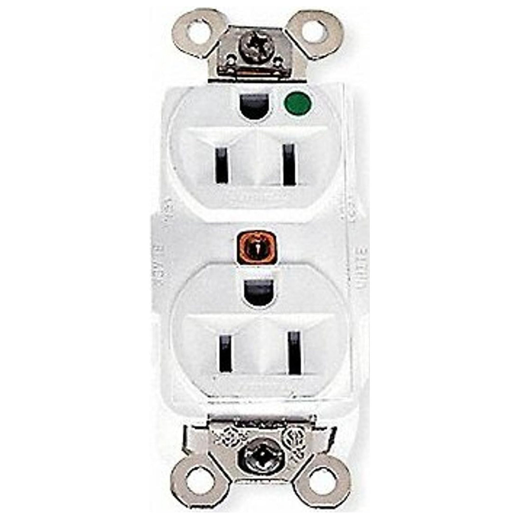 Hubbell Wiring Device-Kellems Recept,White,15 A,2P3W,Back; Side,1PK ...