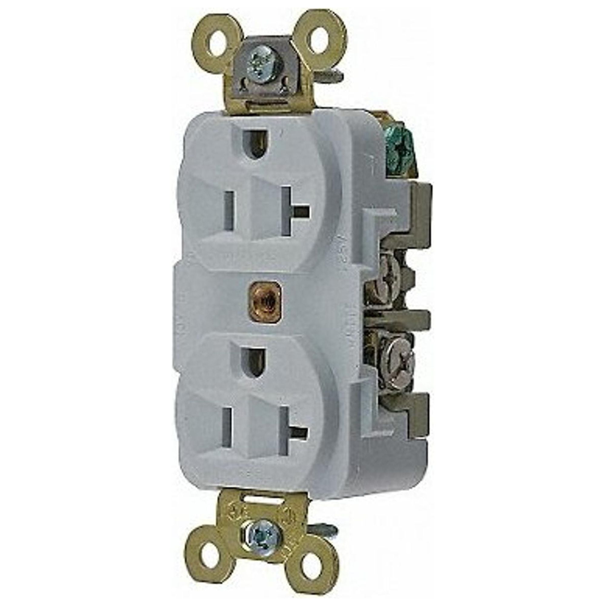 Hubbell HBL5362W Duplex Receptacle, HD Industrial Grade, 20 amp, 125V ...