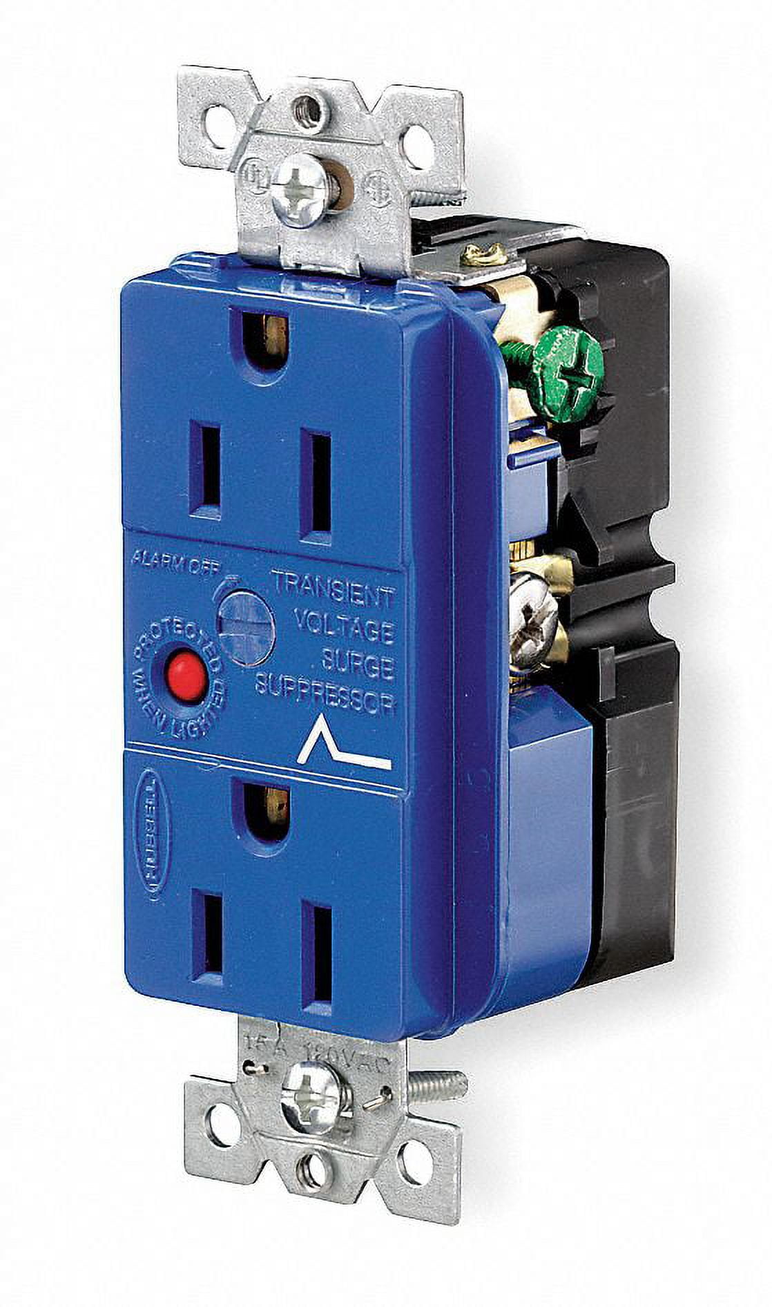 Hubbell Receptacle,Blue,15 A,2P3W,Back,1PK HBL5262SA - Walmart.com