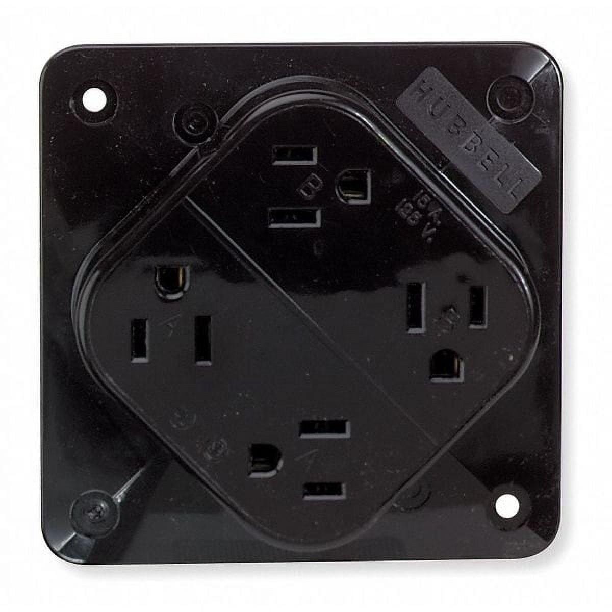 Hubbell Wiring Device-Kellems Receptacle,Brown,15 A,2P3W,Back,1PK ...