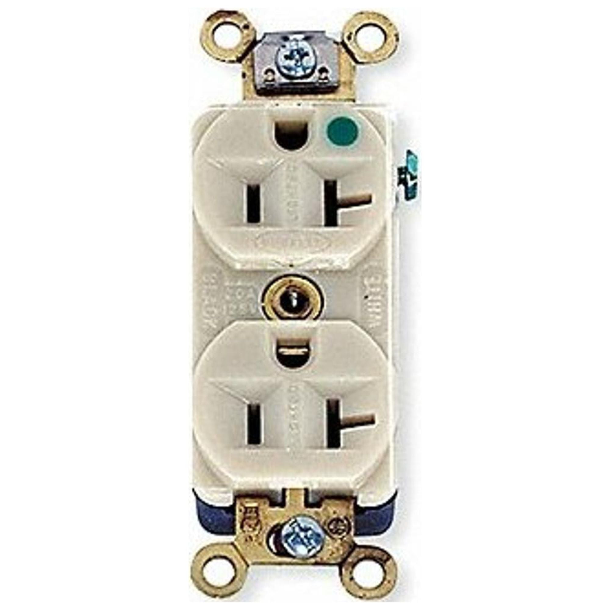 Hubbell Wiring Device-Kellems Receptacle,Duplex,20A,5-20R,125V,Ivory ...