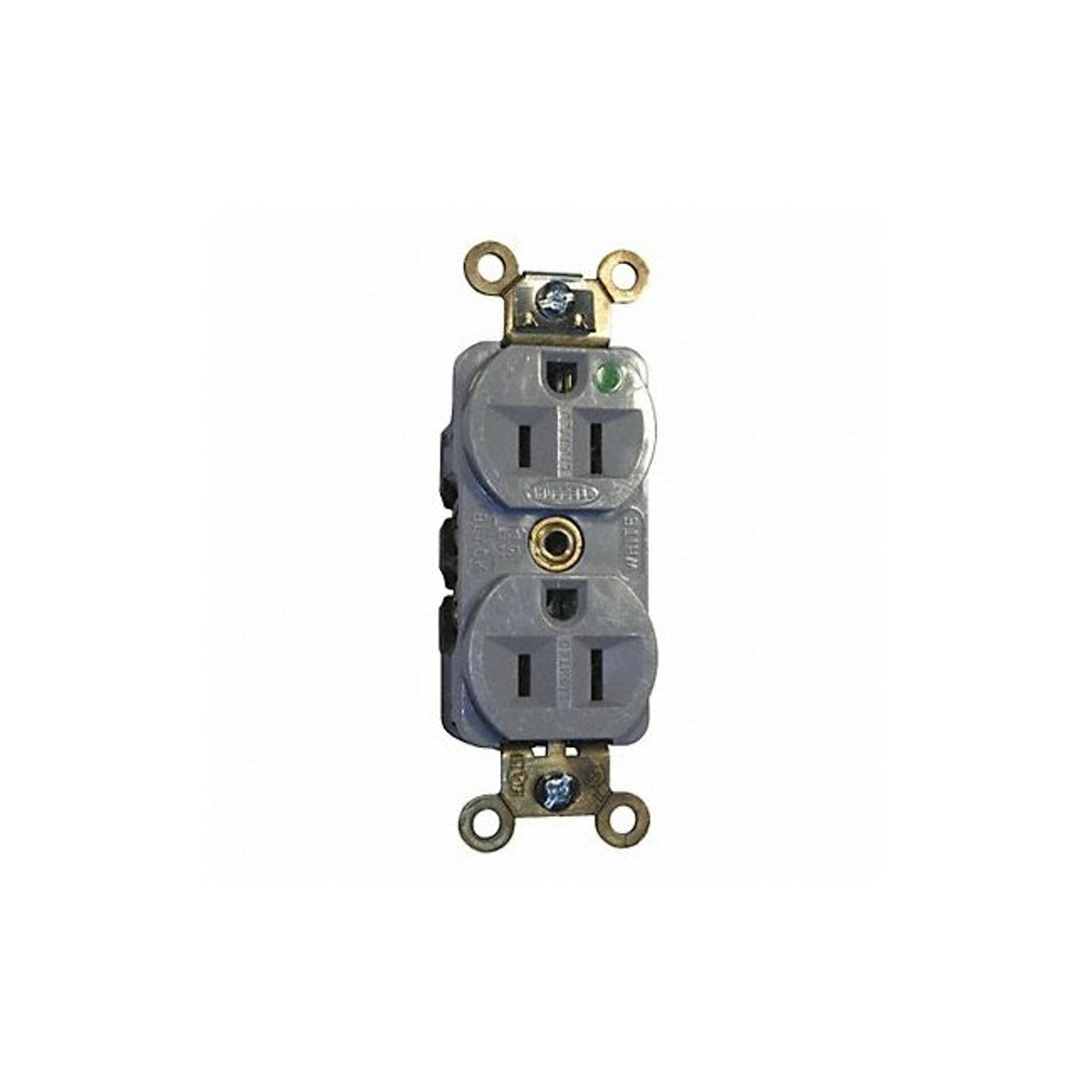 Hubbell Receptacle,Gray,15 A,2P3W,Back; Side,1PK HBL8200ILGY - Walmart.com