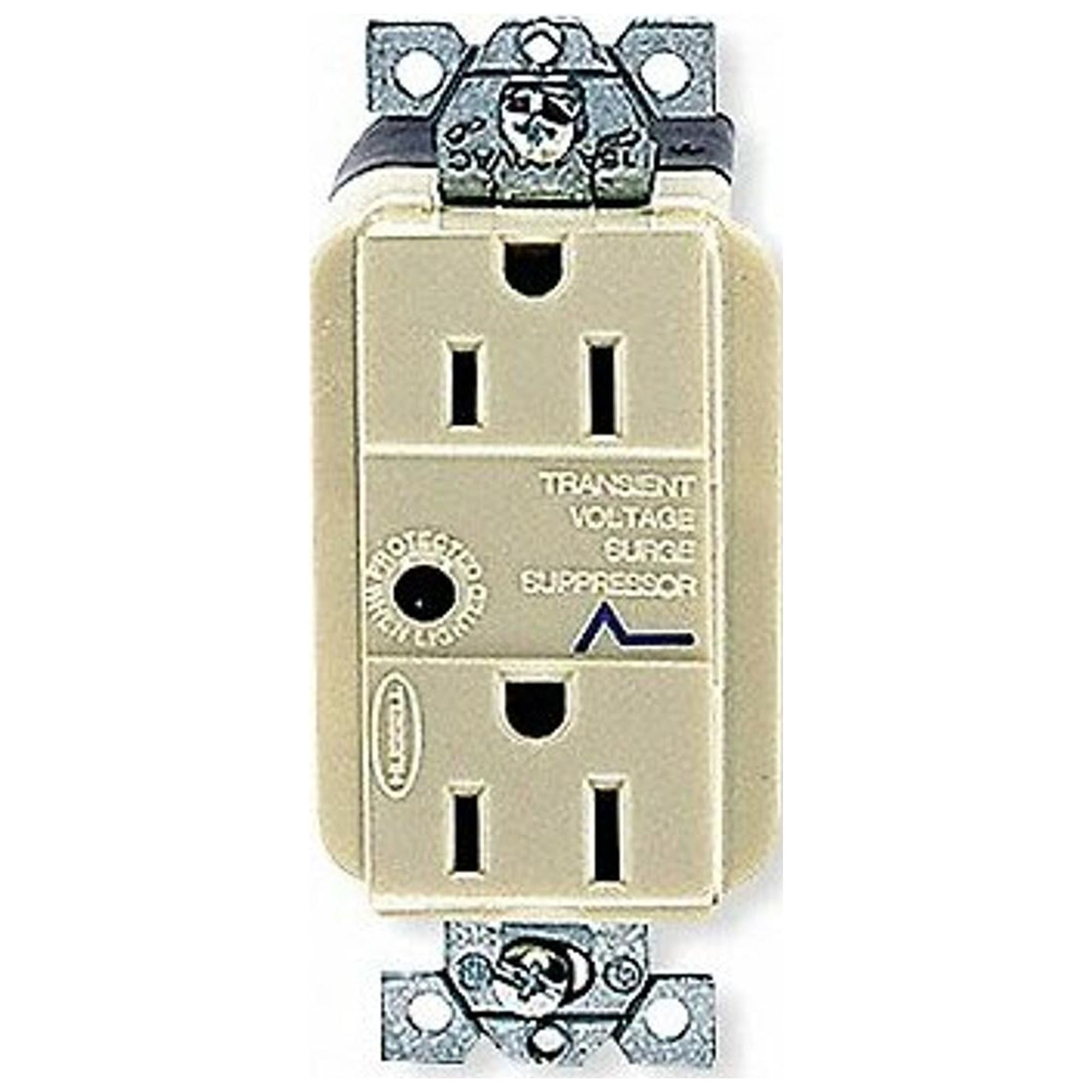 Hubbell Wiring Device-Kellems Receptacle,Ivory,15 A,2P3W,Side,1PK ...