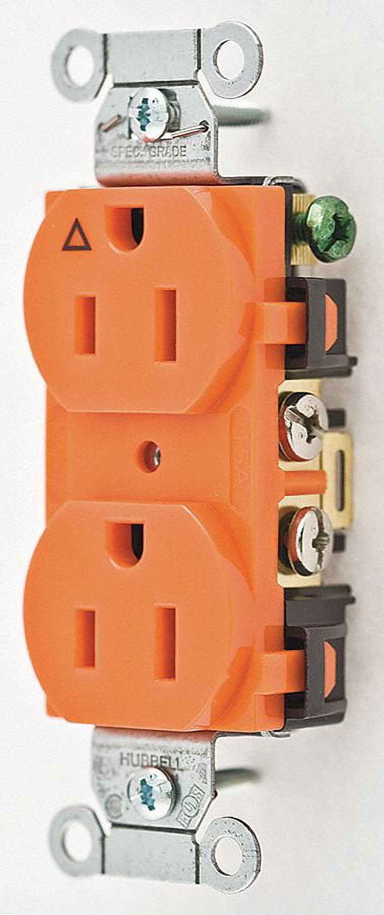 Hubbell Receptacle,Orange,15 A,2P3W,Side,1PK IG15CR - Walmart.com