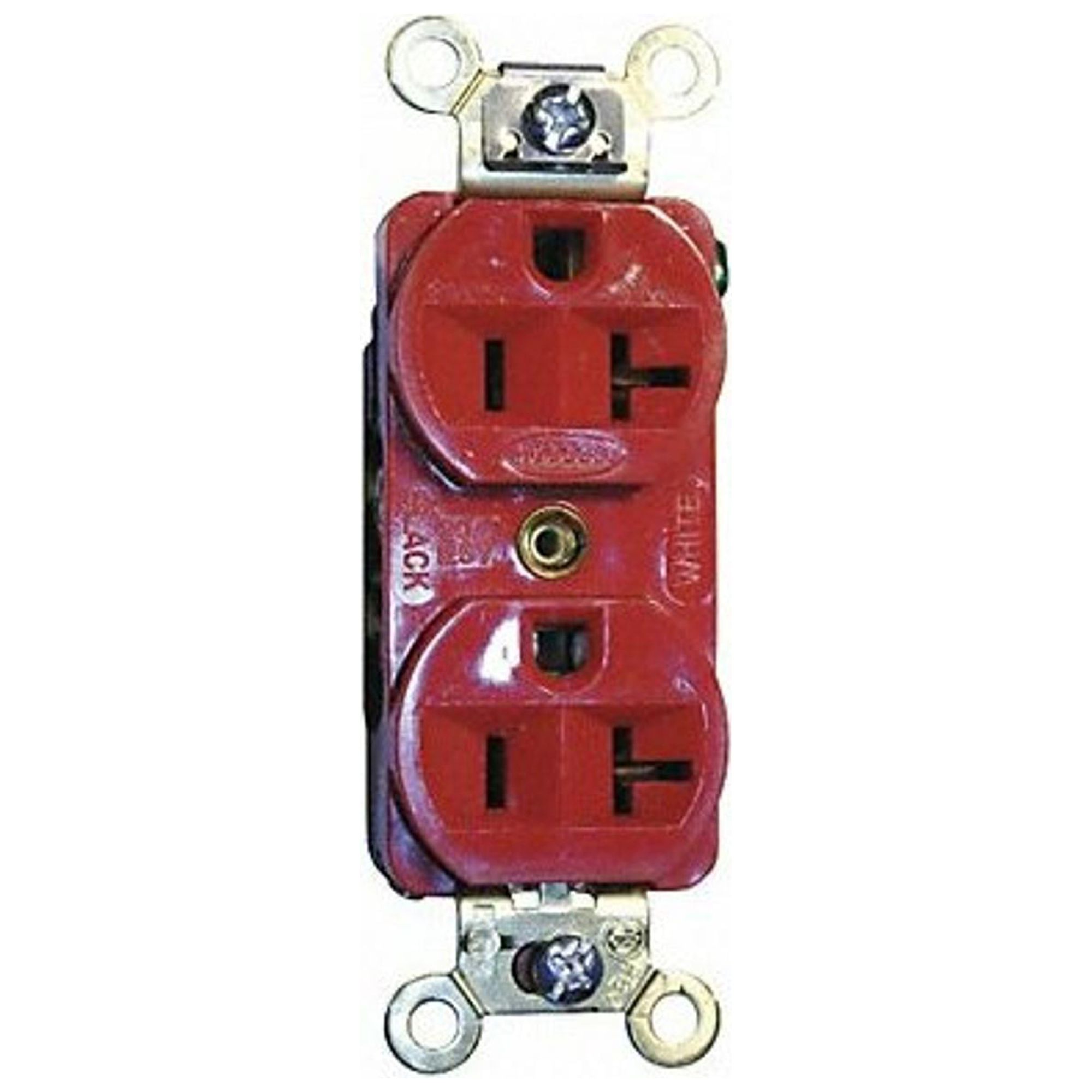 Hubbell Wiring Device-Kellems Receptacle,Red,20 A,2P3W,Back; Side,1PK ...