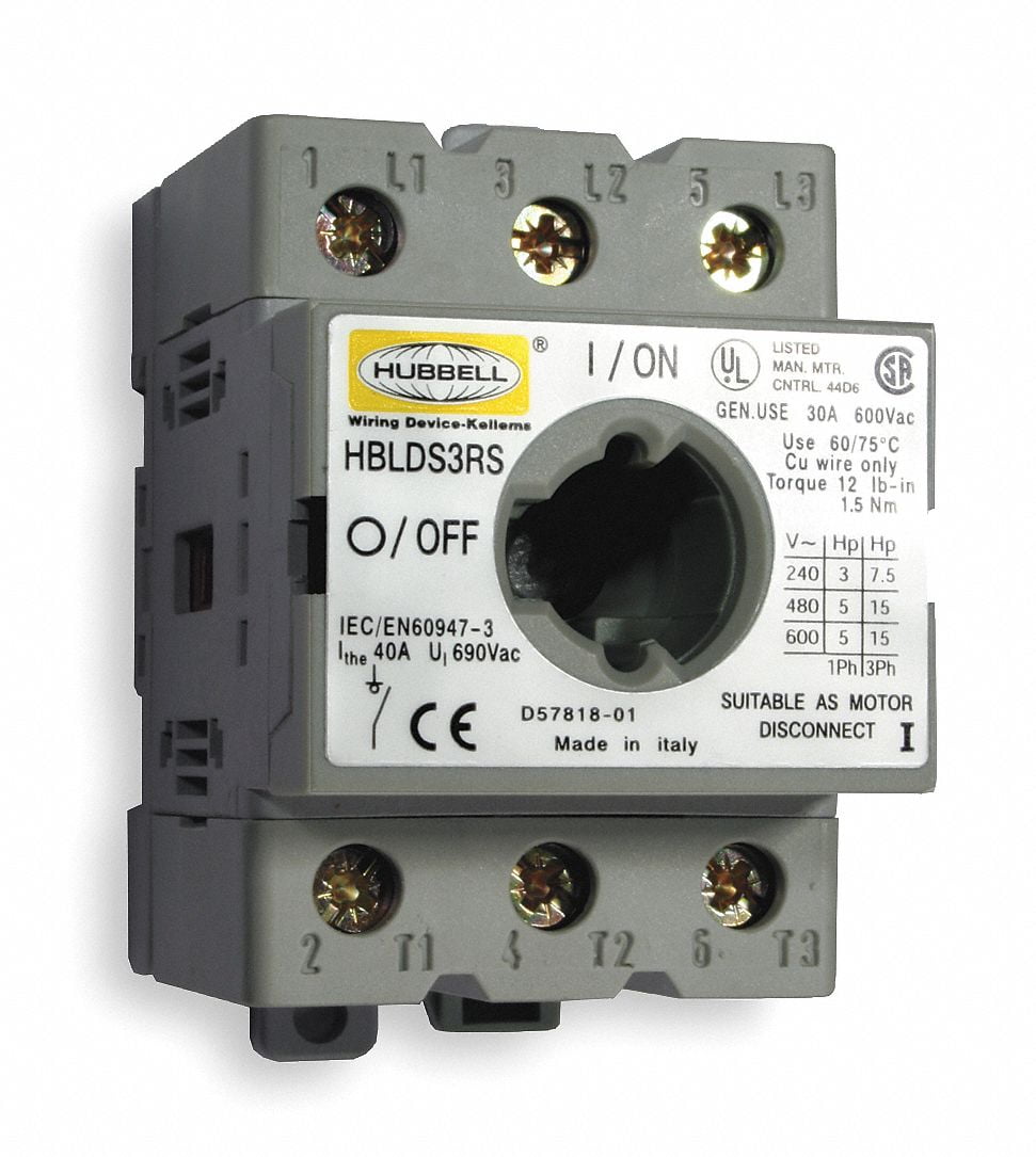 Hubbell Replacment Disconnect Switch,30A HBLDS3RS - Walmart.com