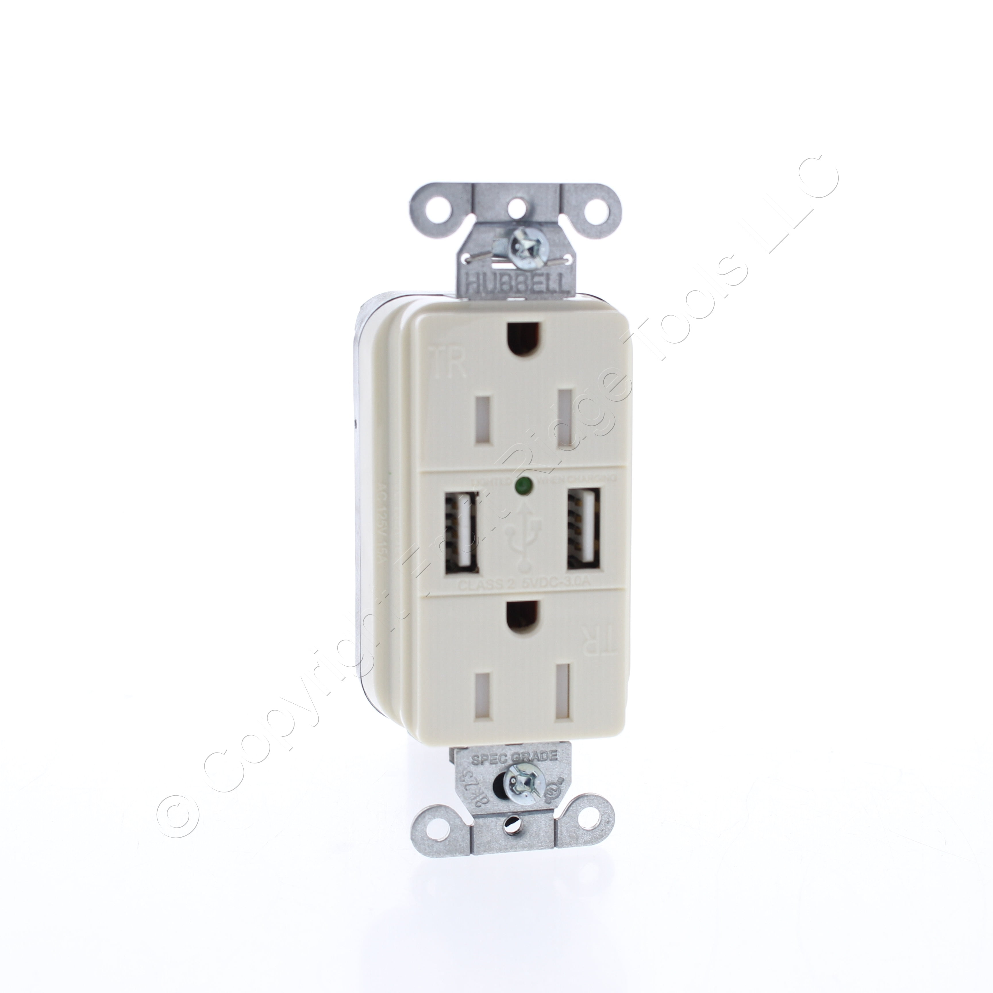 Hubbell SNAP15USBLA Lt Almond Decorator SNAPConnect 15A Receptacle ...