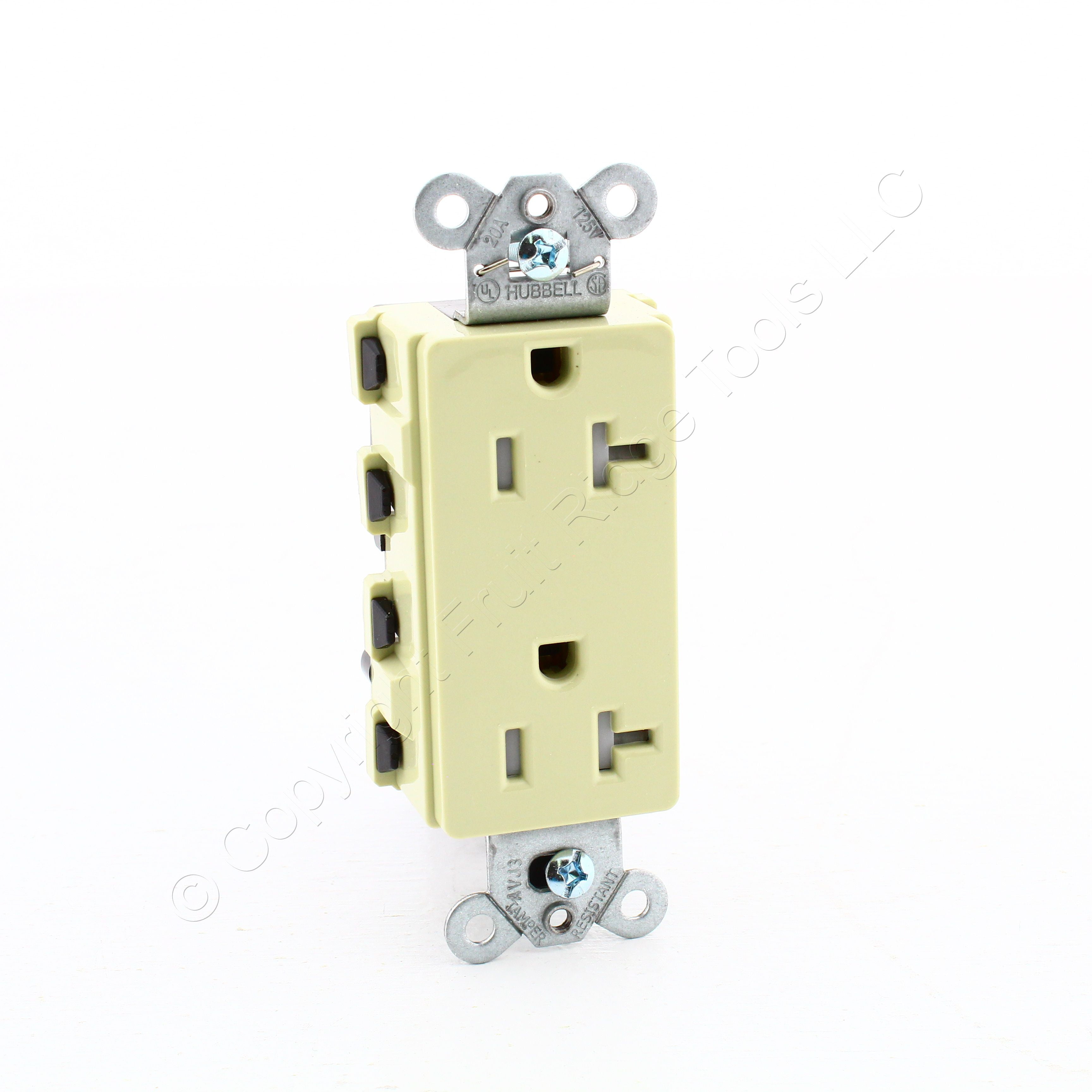 Hubbell SNAP2162ITRA Ivory SnapConnect Receptacle Outlet Tamper ...