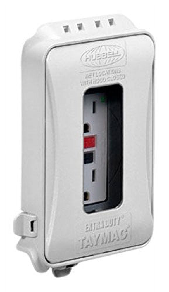 Hubbell Single Gang Vertical/Horizontal Mount White Expandable In-Use ...