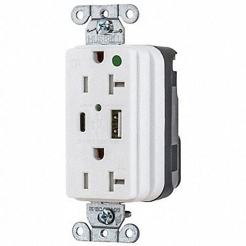Hubbell Snapconnect receptacle SNAP8300UACW - Walmart.com
