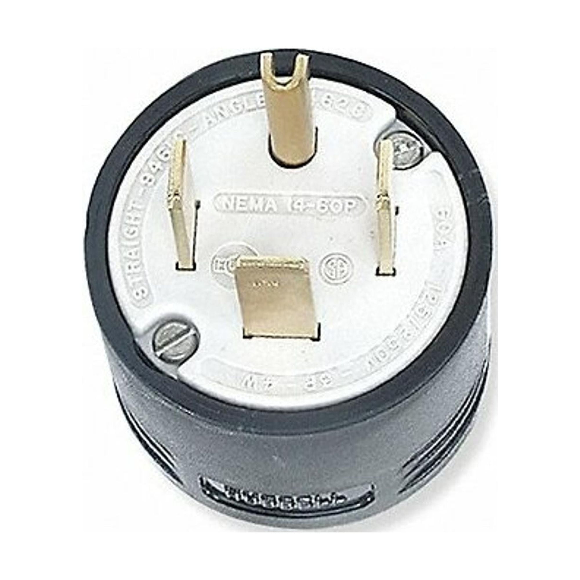 Hubbell Electrical Straight Blade Plug, Black, 60A, Standard, 14-60P ...