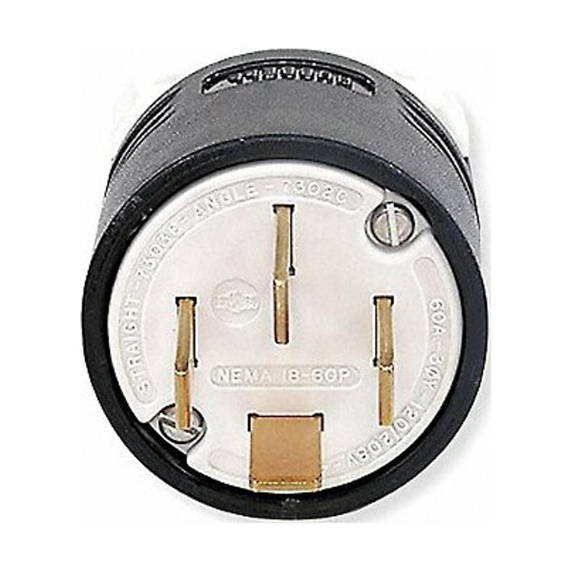 Hubbell Wiring Device-Kellems Straight Blade Plug,Blk,60 A,Stnd,18-60P ...