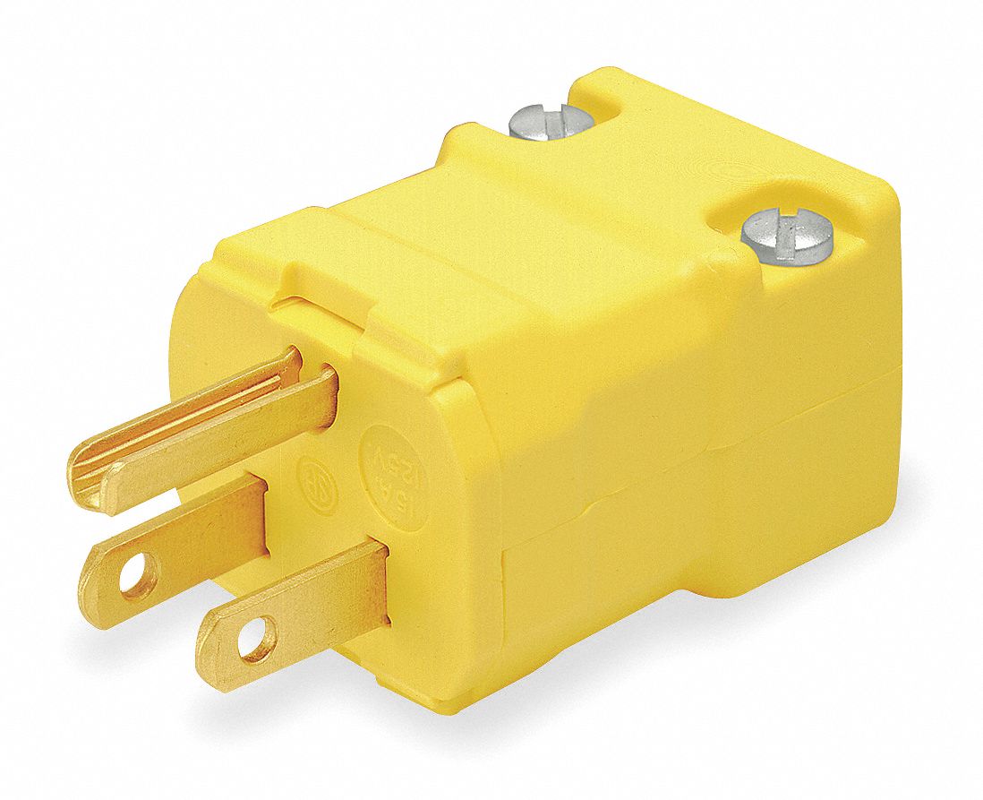 Hubbell Straight Blade Plug,Yllw,15 A,Hng,5-15P HBL5965VY - Walmart.com