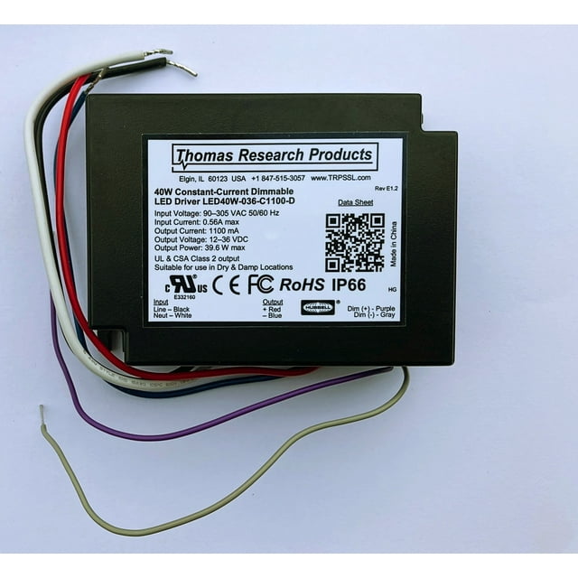 Hubbell Lighting Components Thomas Research LED 40W Switch Mode Driver ...