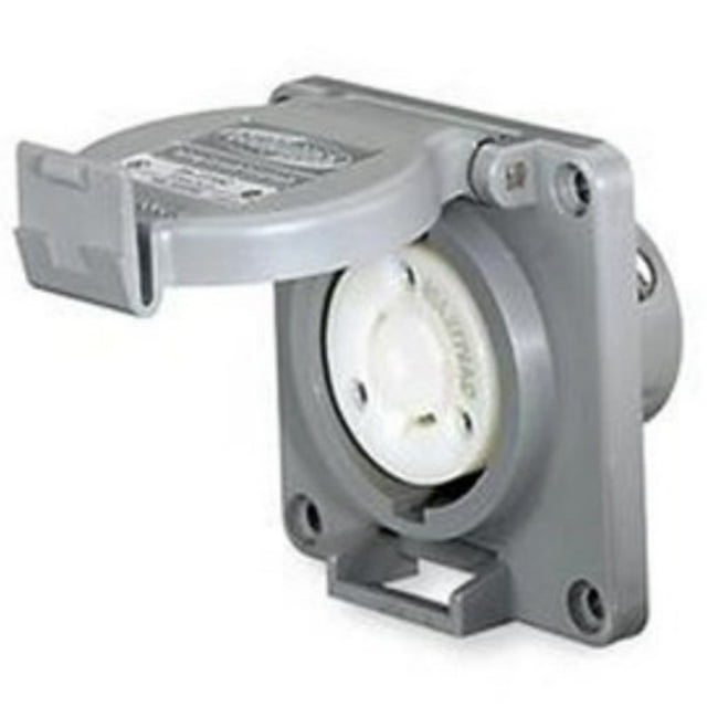Hubbell Wiring Device-Kellems WT Lck Recpt,30 A;Gry;Valox,L15-30R,1Gng ...