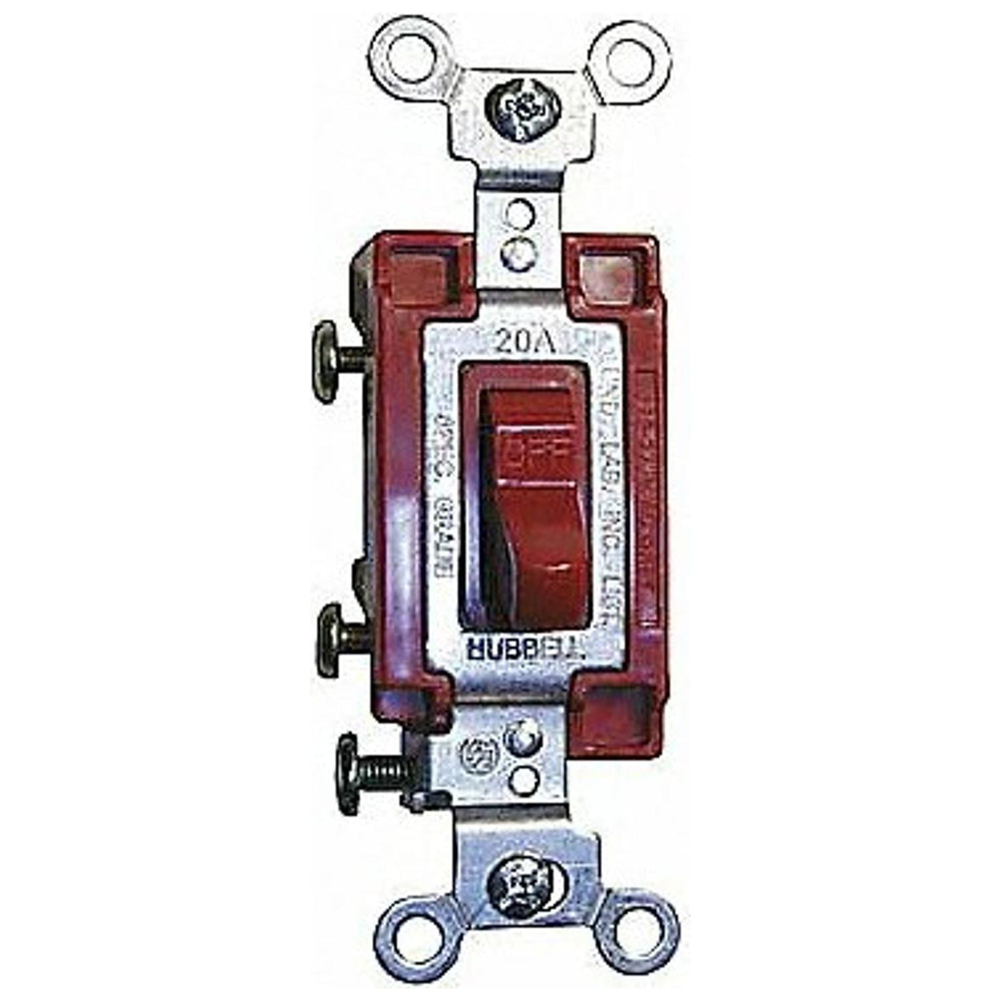 Hubbell Wiring Device-Kellems Wall Switch,Red,20 A;Back; Side,4-Way ...