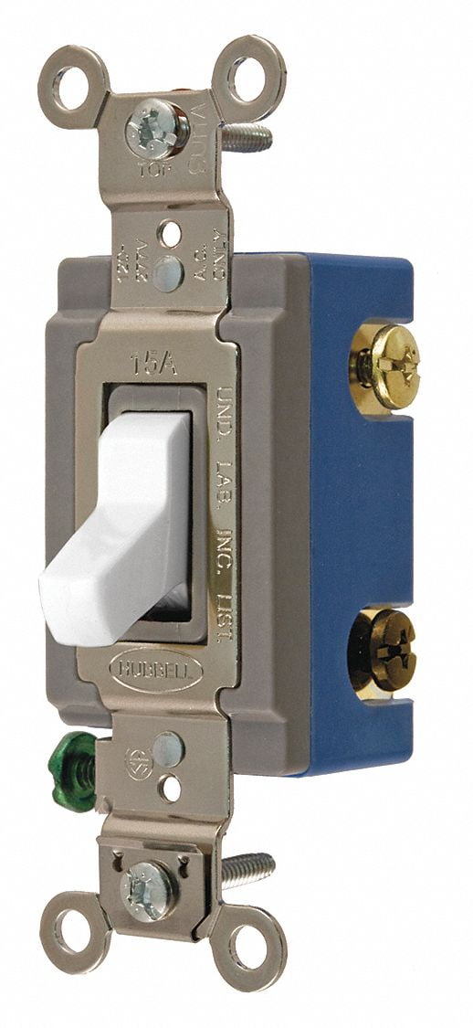 Hubbell Wall Switch,White,15 A;Back; Side,3-Way HBL1203W - Walmart.com