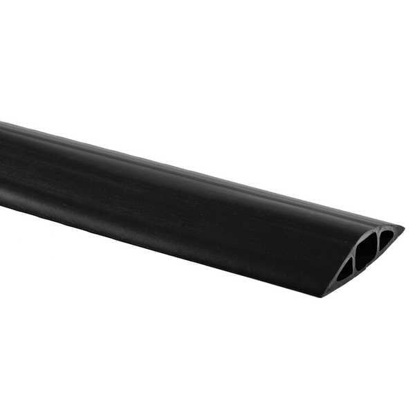 Cable Protector, 1-1/8 in H, 5 ft L, 3-1/4 in W, 1 Channel, PVC, Black ...