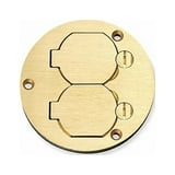 Hubbell Wiring Device-Kellems Box Cover, Floor Box Type, 2 Gang, Brass ...