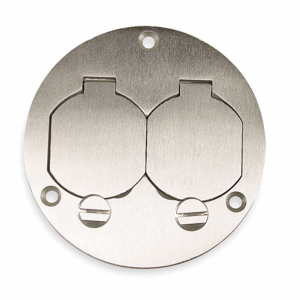 Hubbell Wiring Device-Kellems Floor Box Cover,Round,Aluminum,3 7/8 in ...