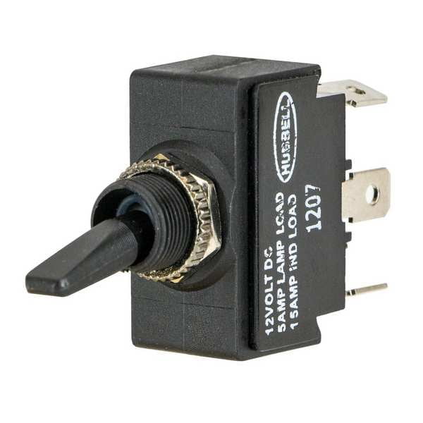 Hubbell Wiring Device-Kellems Marine Toggle Switch, On/Off/On, DPDT ...