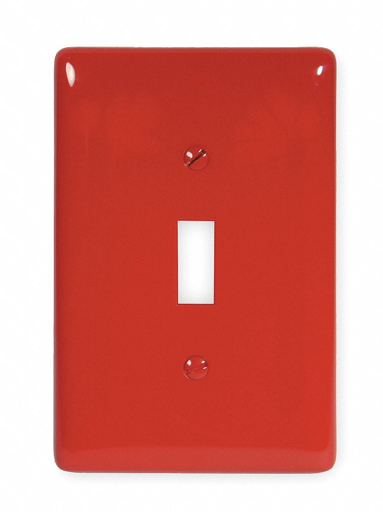 Hubbell NPJ1R Toggle Switch Wall Plate, 1-Gang, Midsize, Red - Walmart.com