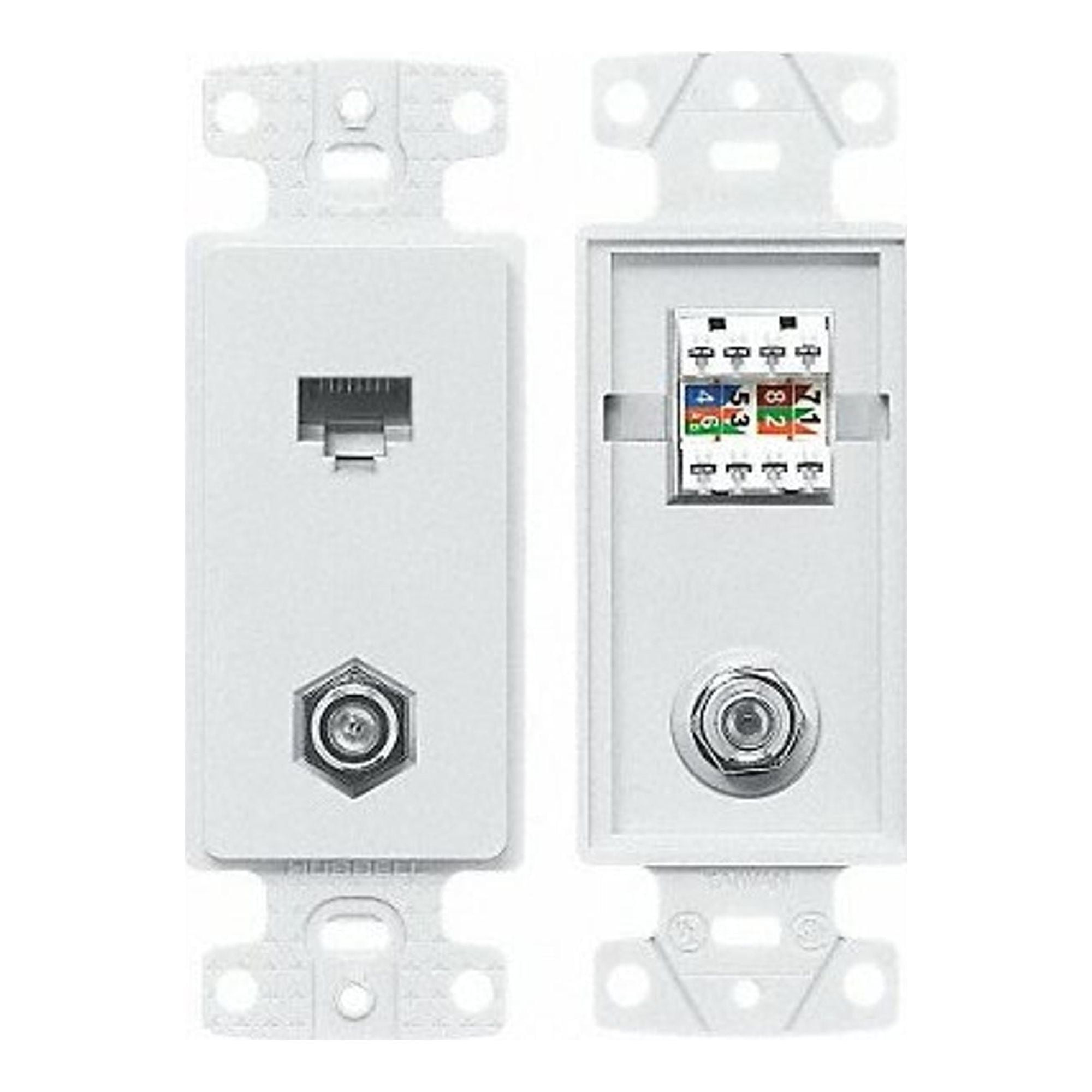 Hubbell Wiring Device-Kellems Wall Plate and Jack,Cat 5e/F-Type,White ...
