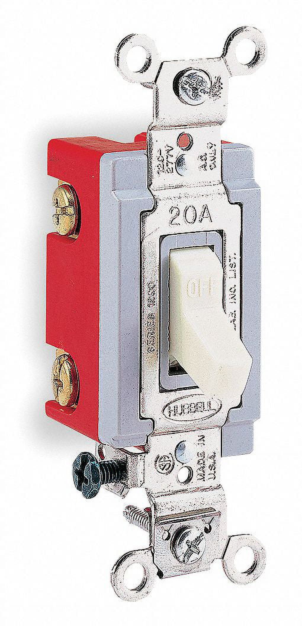 Hubbell Wiring HBL1221W Toggle Wall Switch 1-Pole 120/277V 20A Spec ...