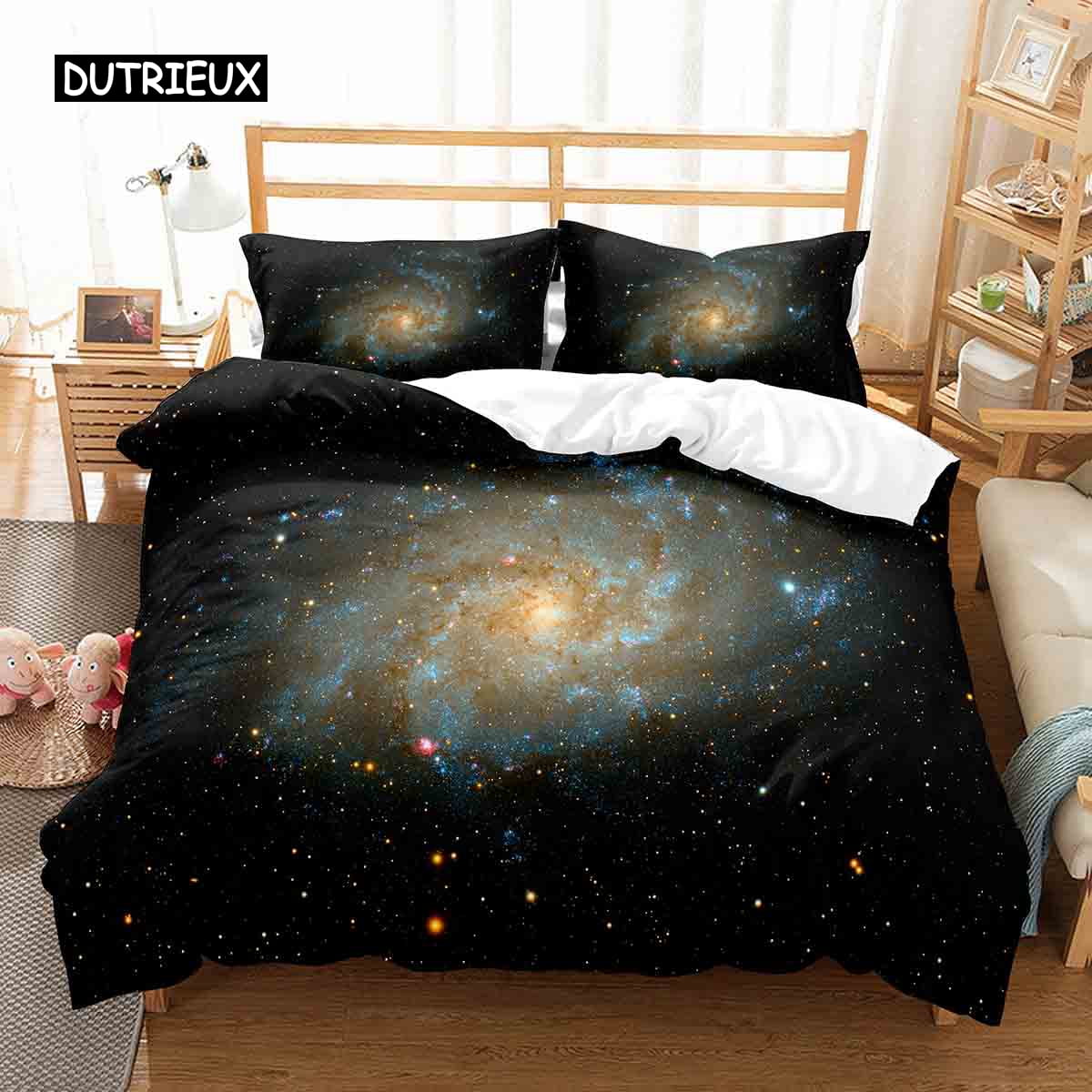 Hubble Image King Duvet Cover Vast Starry Sky Bedding Set Bright ...