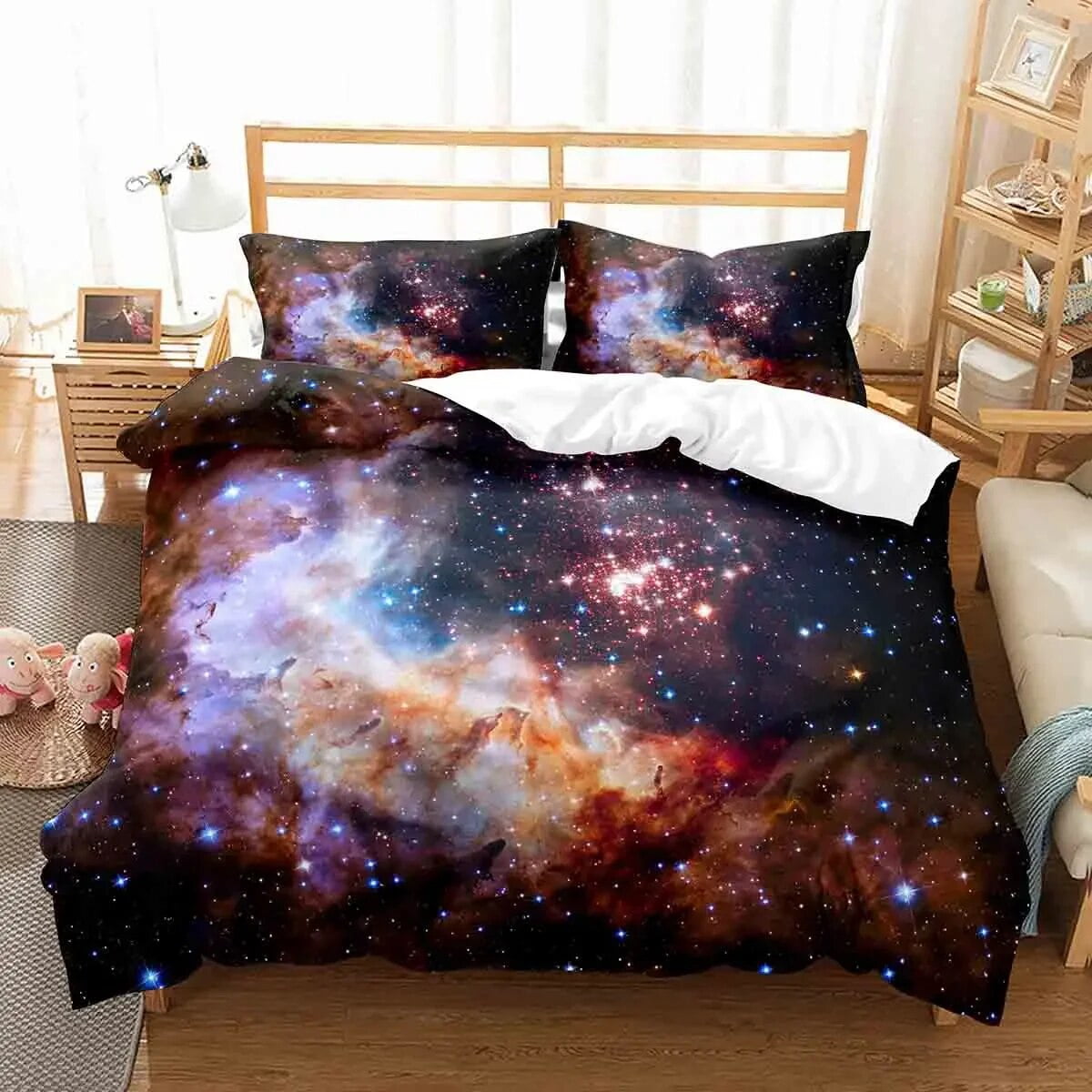 Hubble Image King Duvet Cover Vast Starry Sky Bedding Set Bright ...