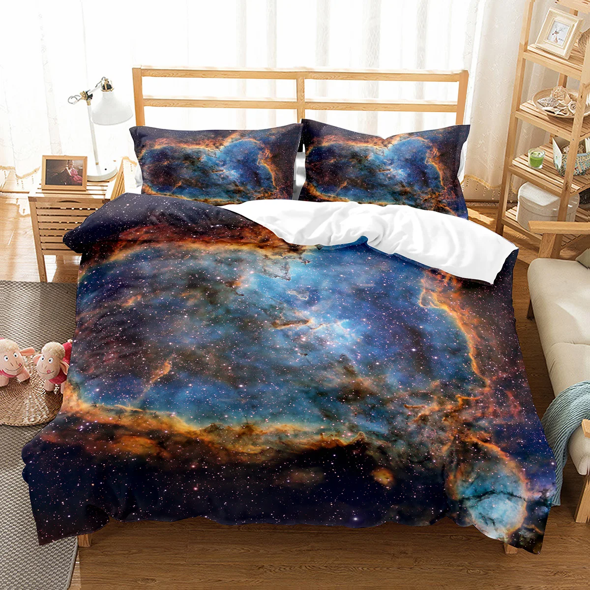 Hubble Image King Duvet Cover Vast Starry Sky Bedding Set Bright ...