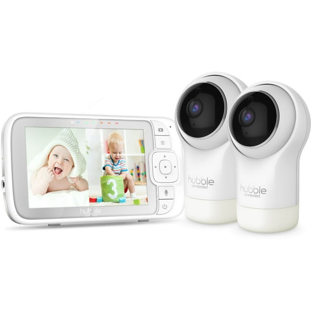 Hubble Nursery View Pro Twin Local Baby Monitor with Large 5-inch ...