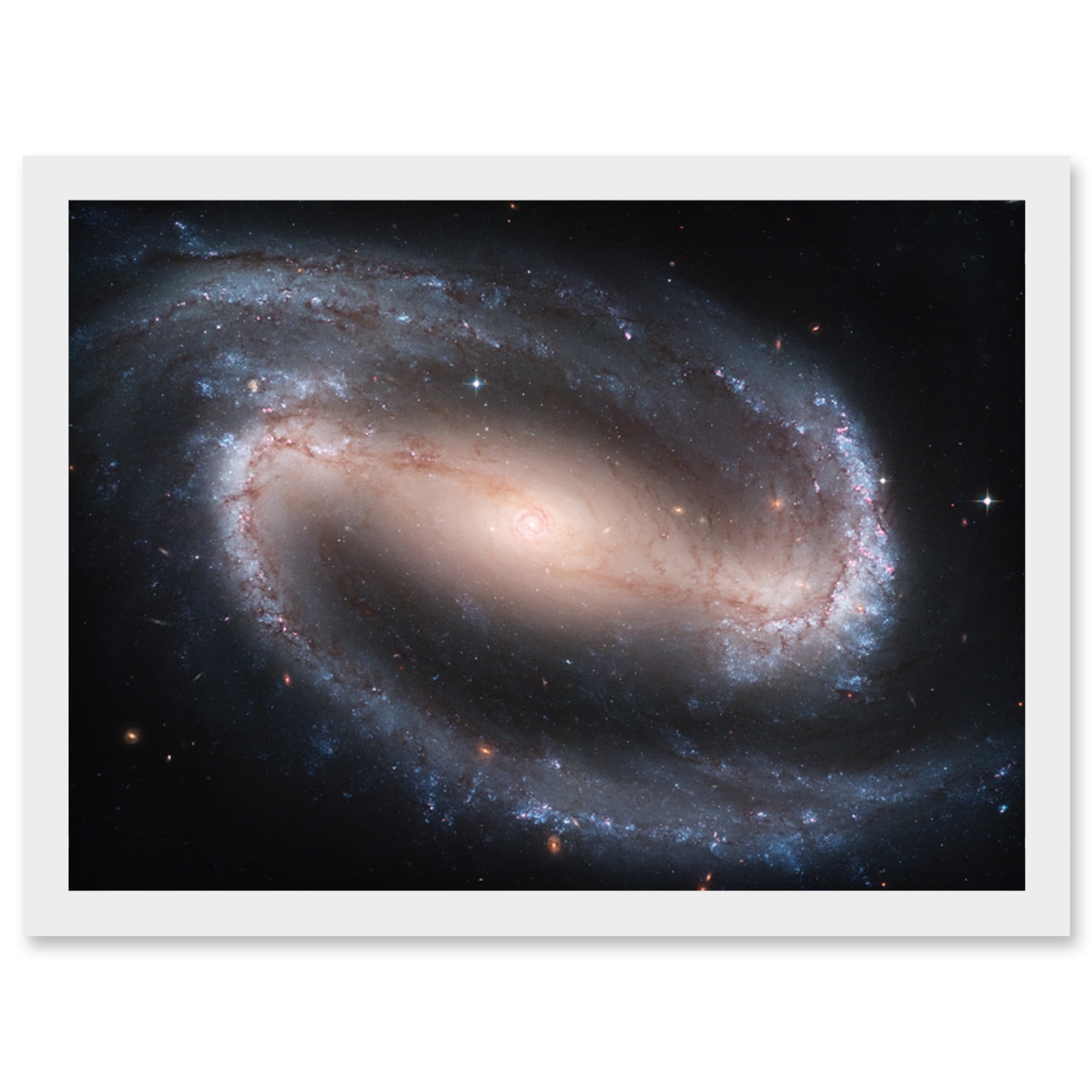 Hubble Space Telescope Image Barred Spiral Galaxy NGC 1300 Blue Red ...