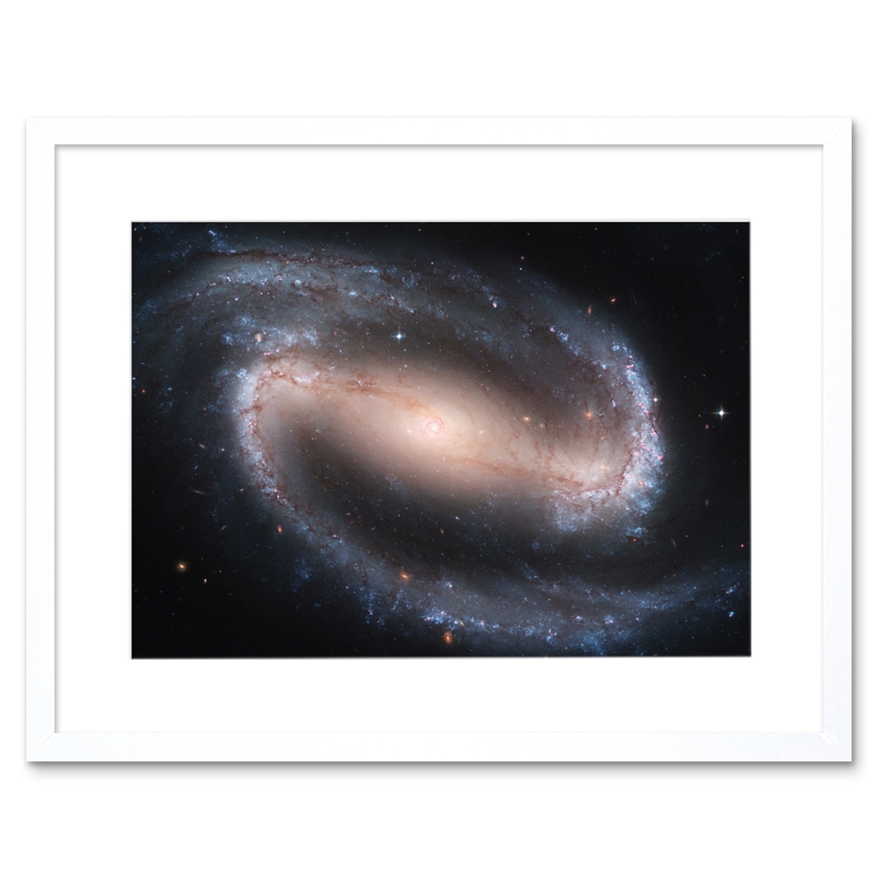 Hubble Space Telescope Image Barred Spiral Galaxy NGC 1300 Blue Red ...