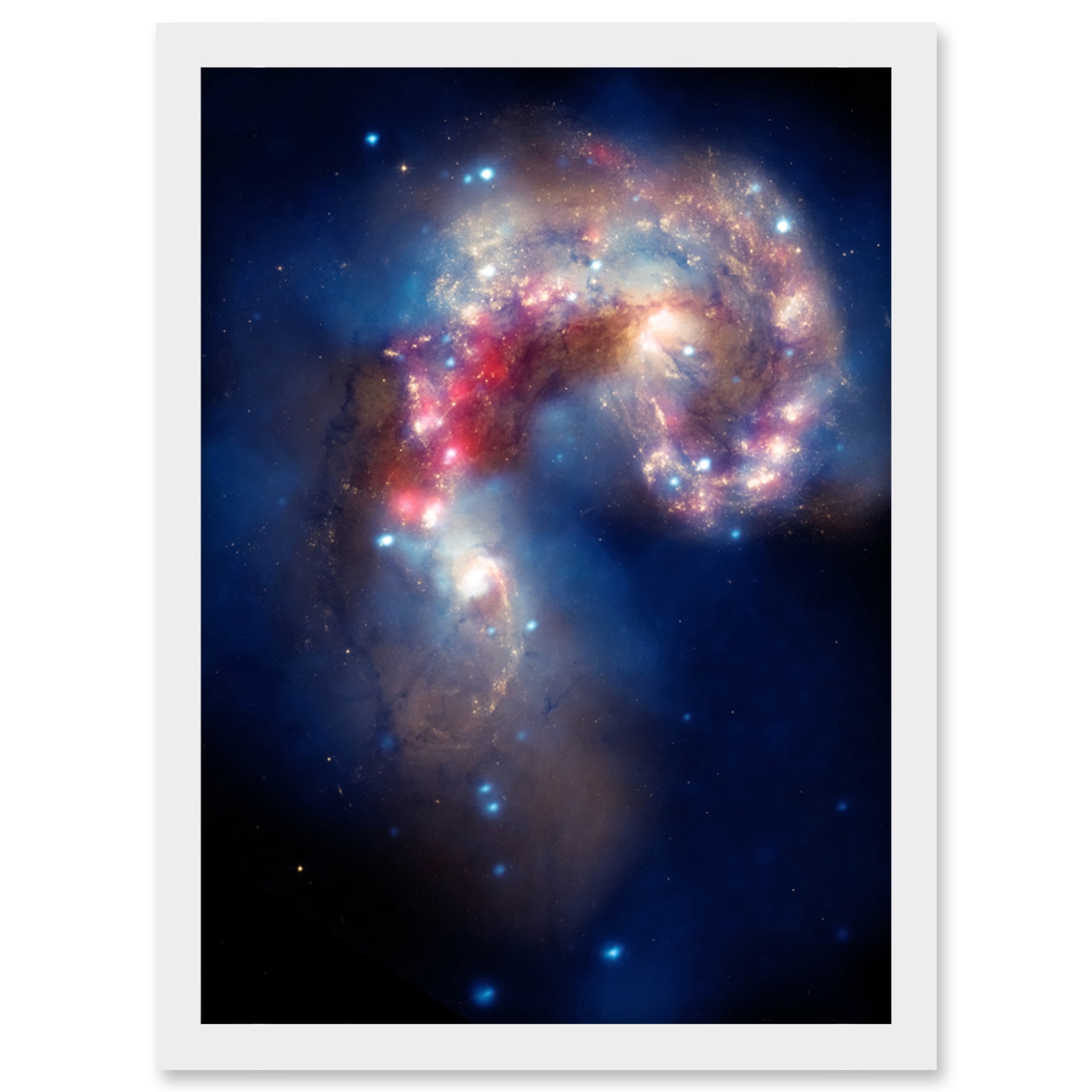 Hubble Space Telescope Image Colourful Antennae Galaxies Galactic Spectacle Colliding Pair ...