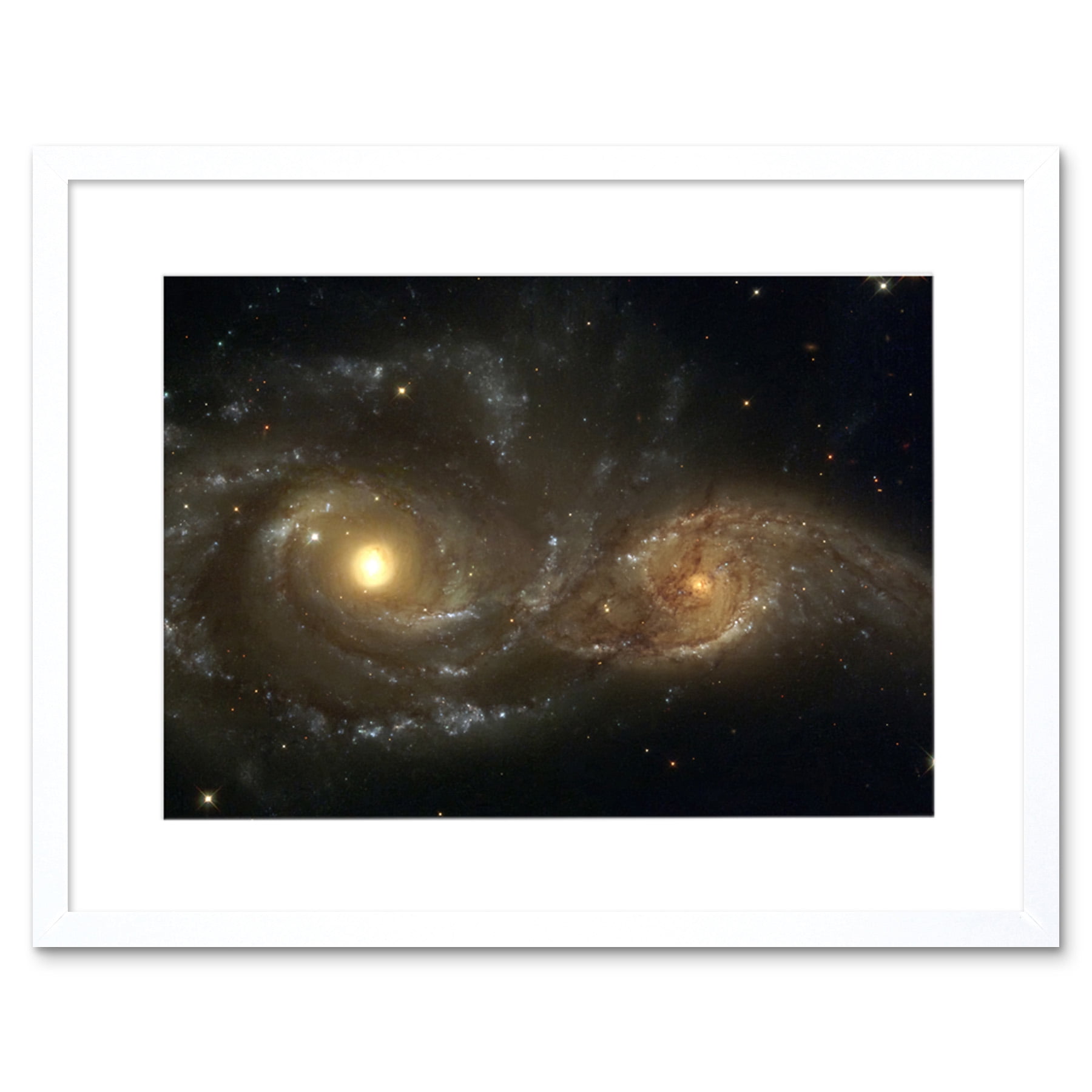 Hubble Space Telescope Image Interacting Spiral Galaxies NGC 2207 And ...