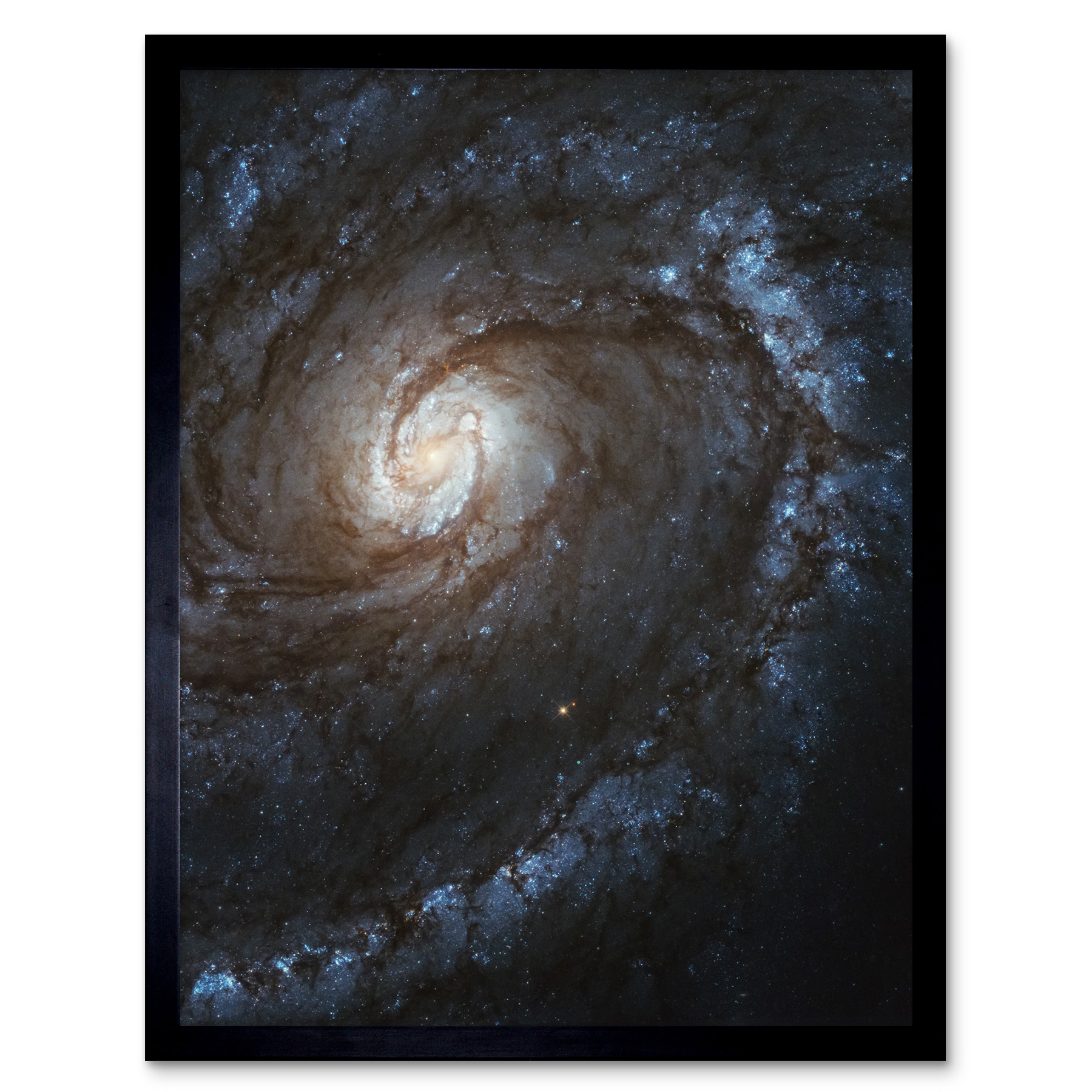 Hubble Space Telescope Image M100 WFC3 Spiral Galaxy With Two Blue ...